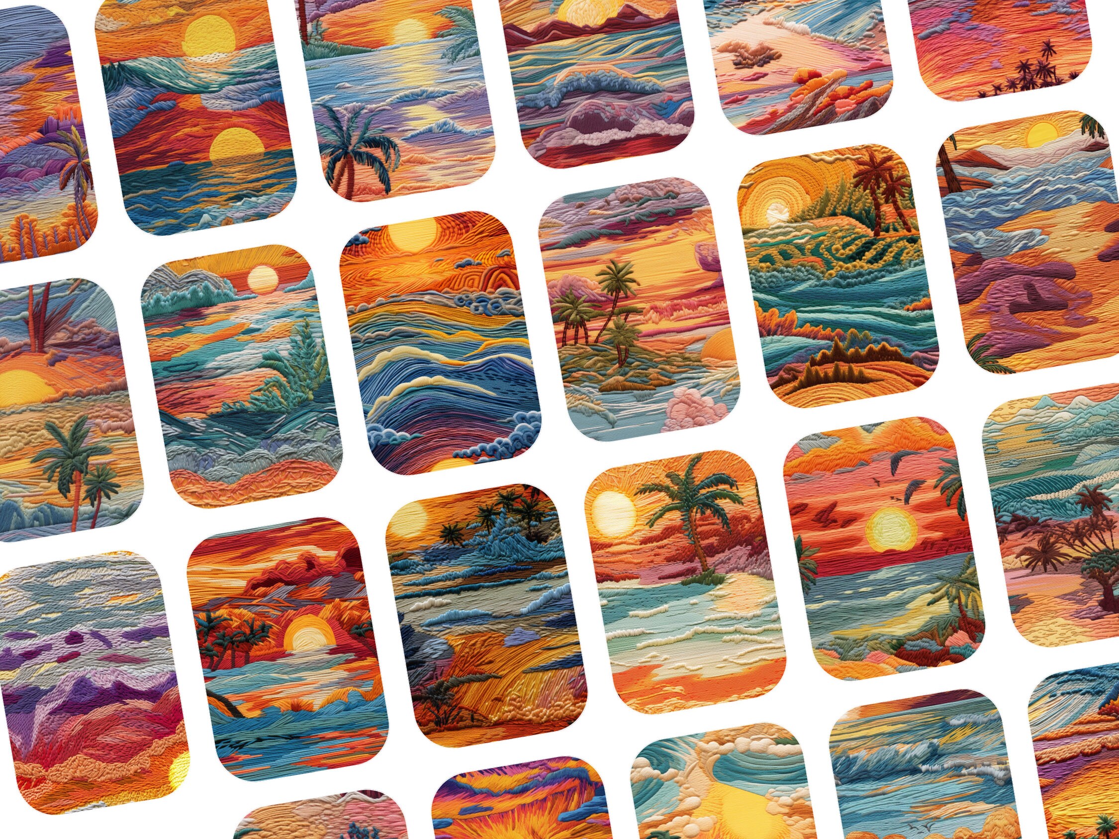50 Seamless Beach Sunset Embroidered Images High Quality - Etsy