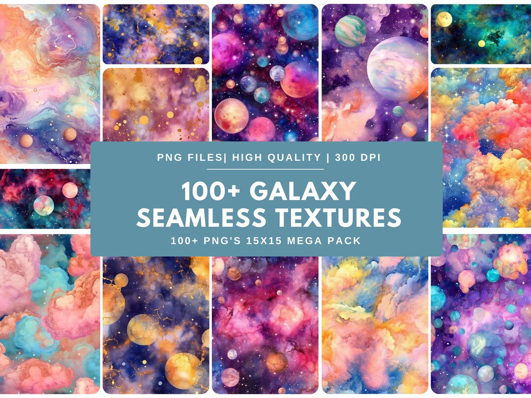 100 Galaxy Seamless Textures Wallpaper Pack of 104 Png's Digital ...