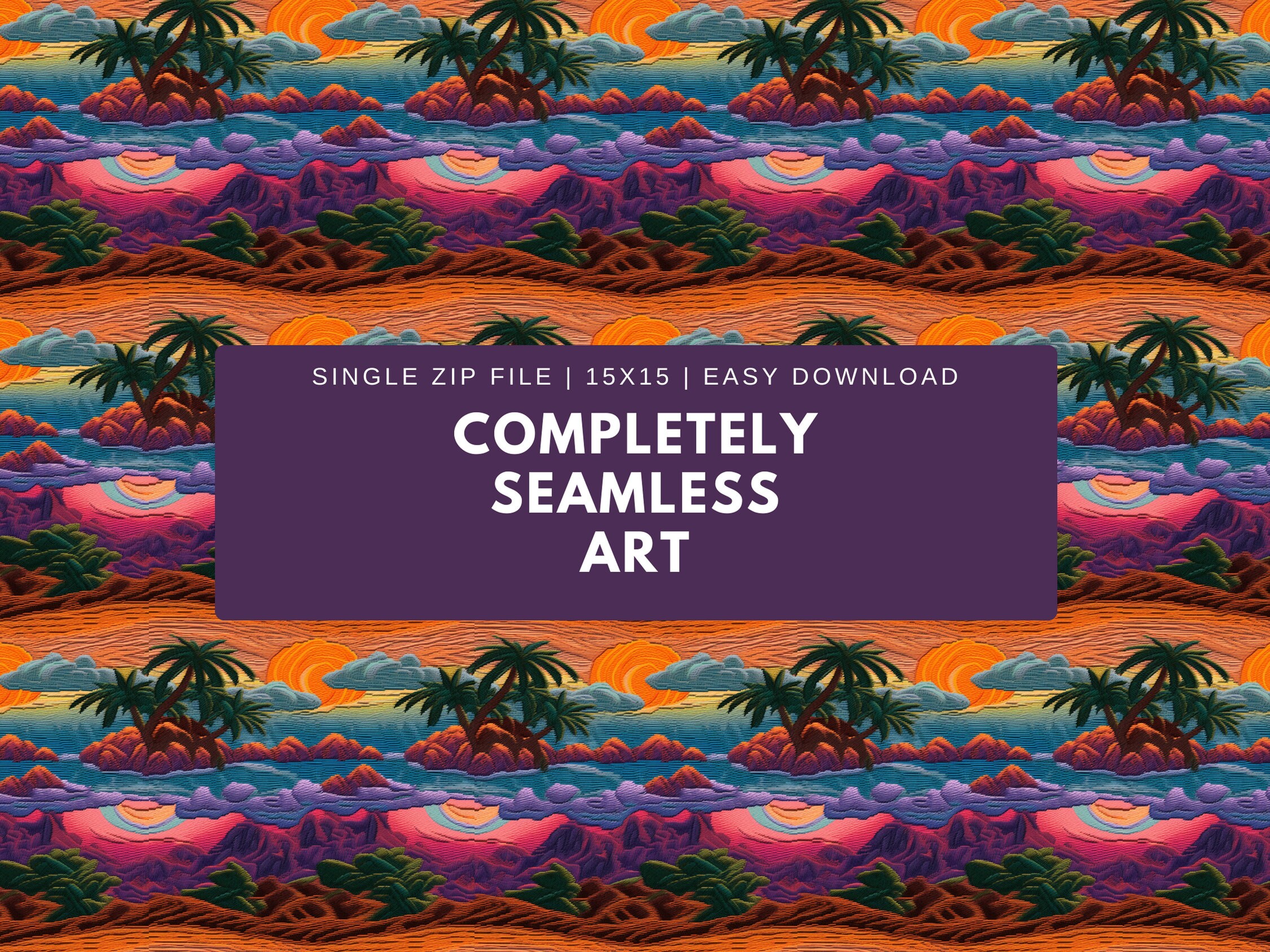 50 Seamless Beach Sunset Embroidered Images High Quality - Etsy