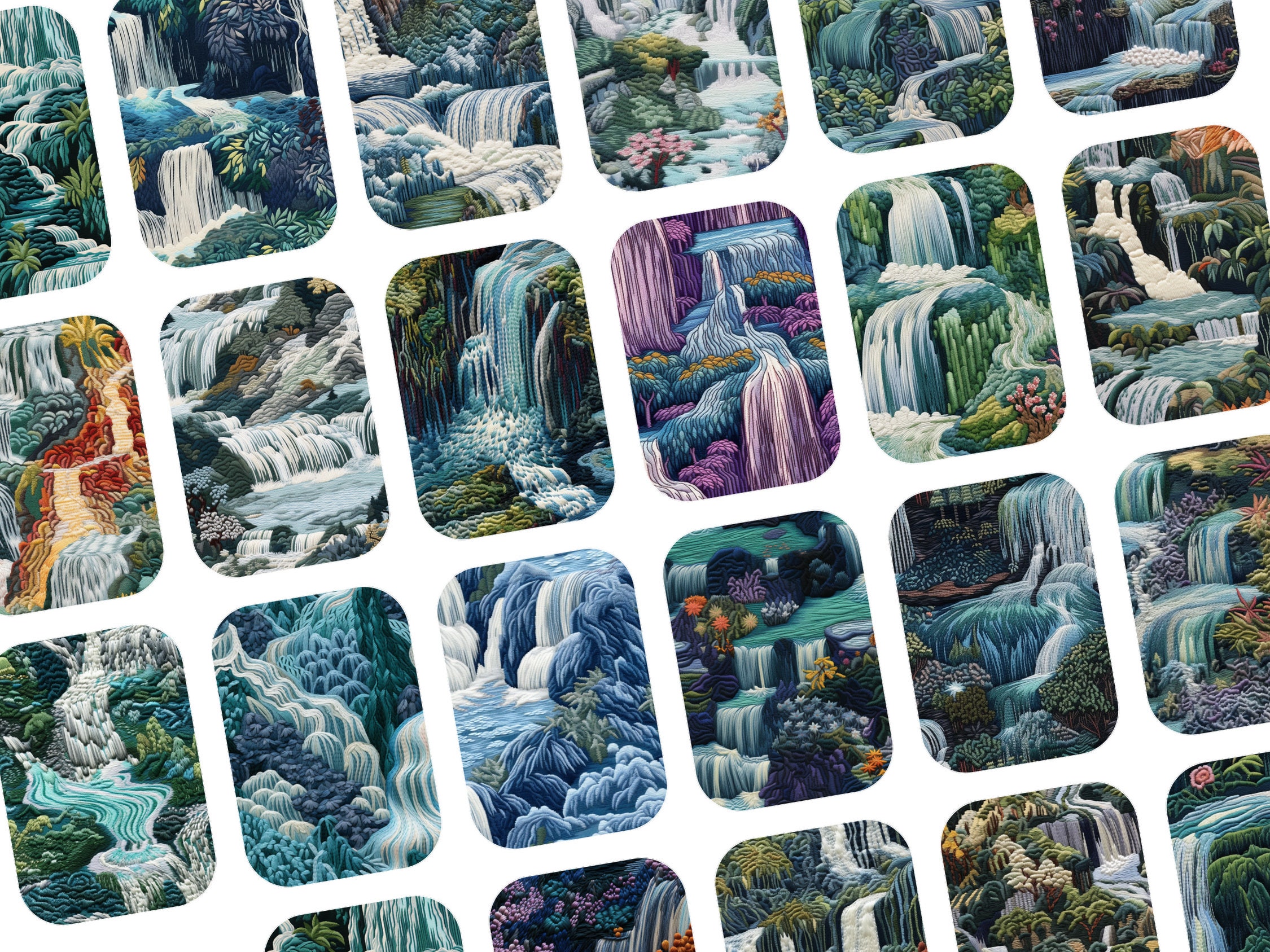 20 Seamless Waterfall Embroidered Images High Quality Seamless Texture ...