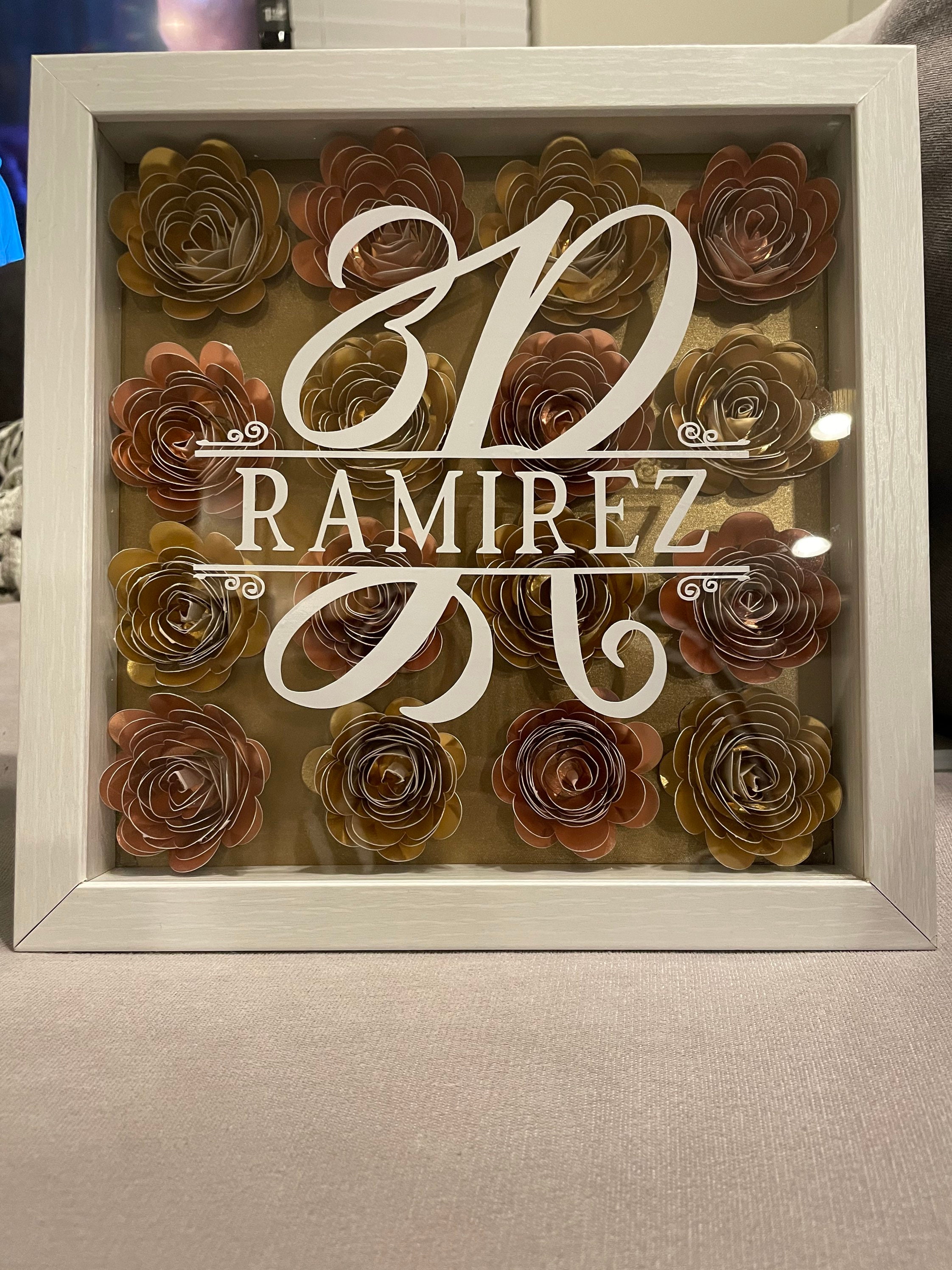 Floral Shadow Box, Family Shadow Box, Flowers Shadow Box - Etsy