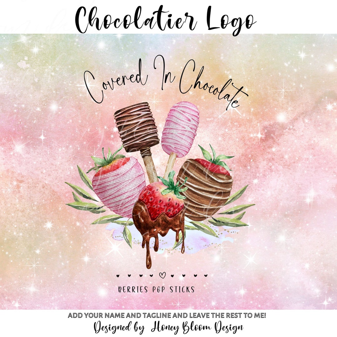 Chocolate Dripped & Dipped Logo, Chocolate Branding, Chocolate ...
