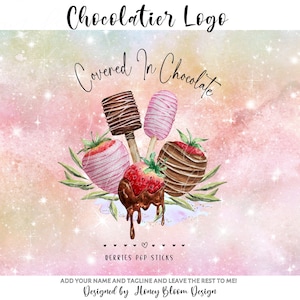 Chocolate Dripped & Dipped Logo, Chocolate Branding, Chocolate ...