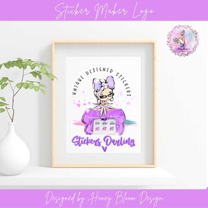 Sticker Maker Logo| Blonde Hair Cutie on Printer Logo | Stickers Decals ...