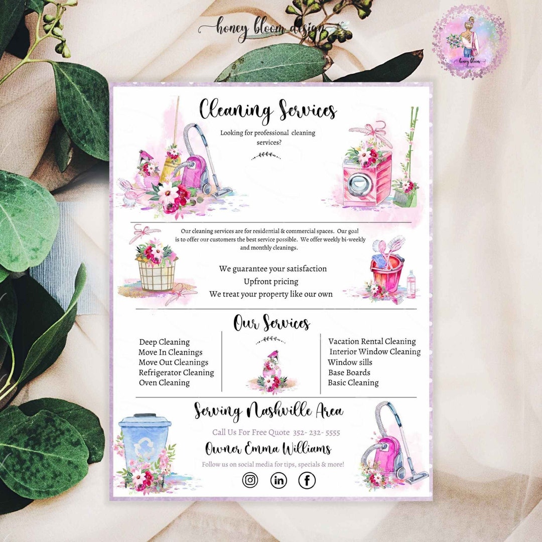 Vacuum Cleaning Flyer , Cleaning Supplies Info Flyer , Colorful ...