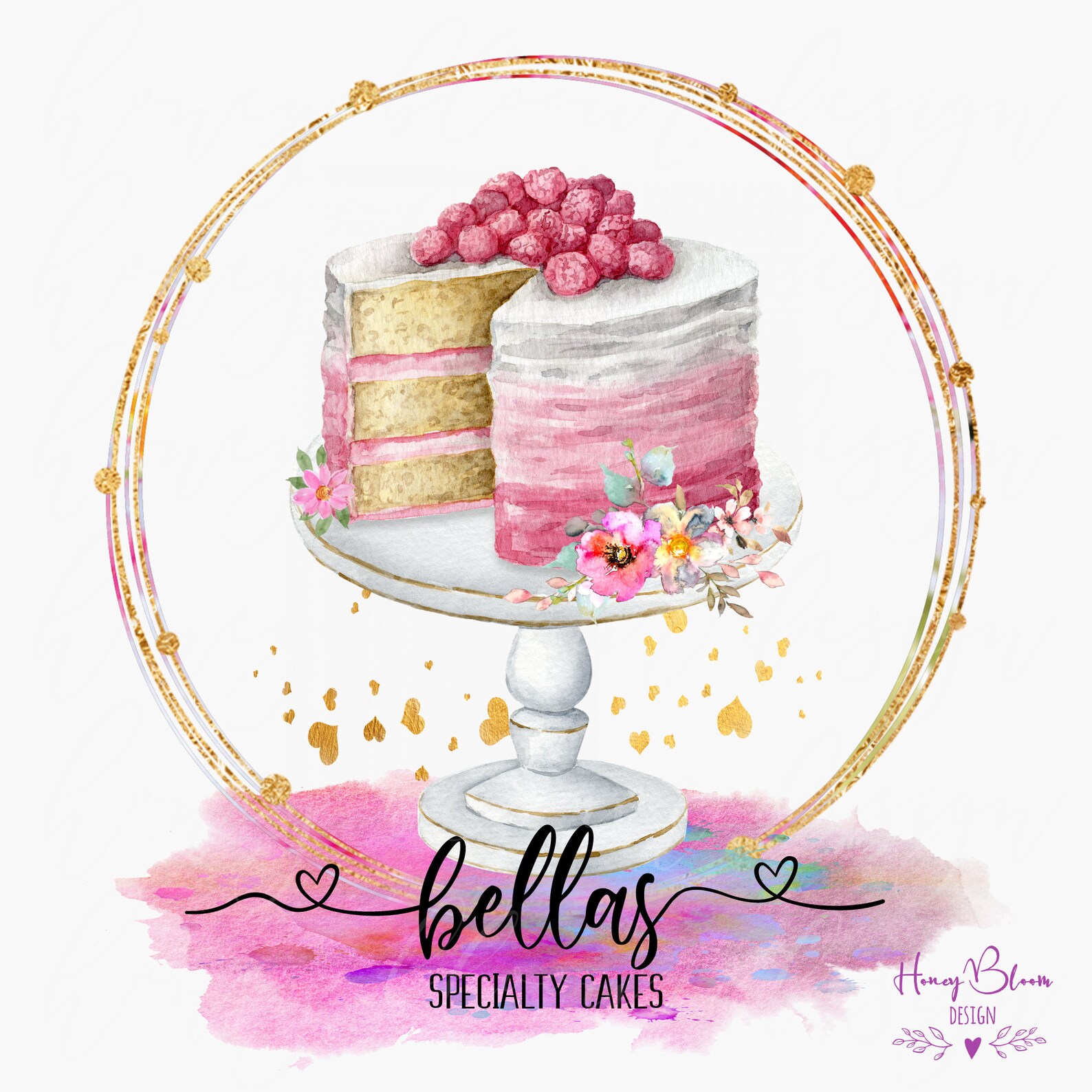 Specialty Cakes Bakery Logo Glass Cake Stand Logocafe | Etsy