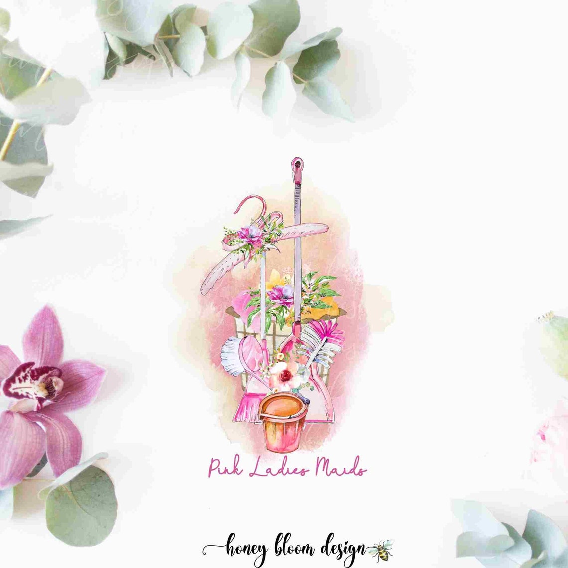 Pink Cleaning Logo Cleaning Supplies Logo Colorful Cleaning | Etsy