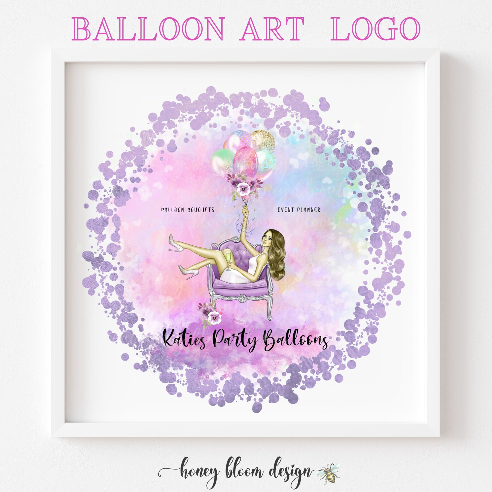 Balloon Artist Logo DIY Colorful Logo Party Event Balloon Biz - Etsy