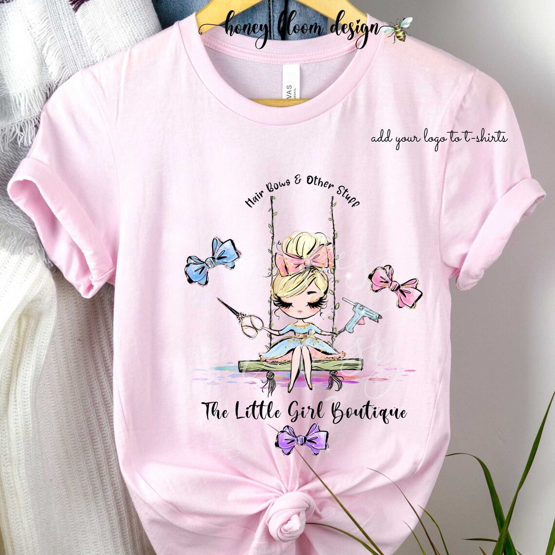 Handmade Bows Logo Blonde Hair Cutie on Swing Logo Bows - Etsy