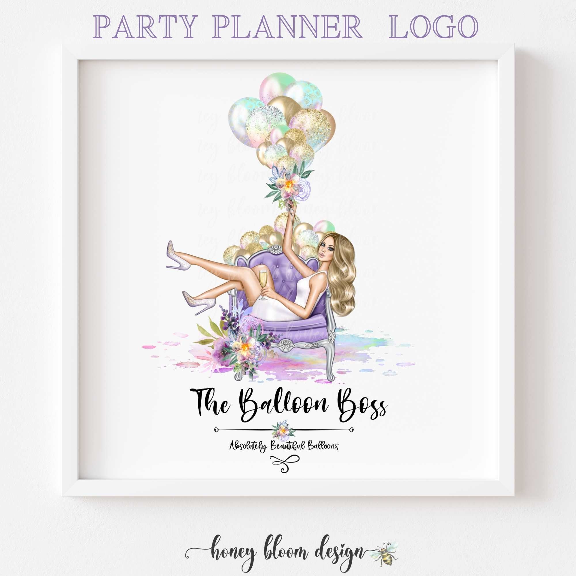 Glam Event Planner Logo Balloon Bouquet Blonde Hair Women - Etsy
