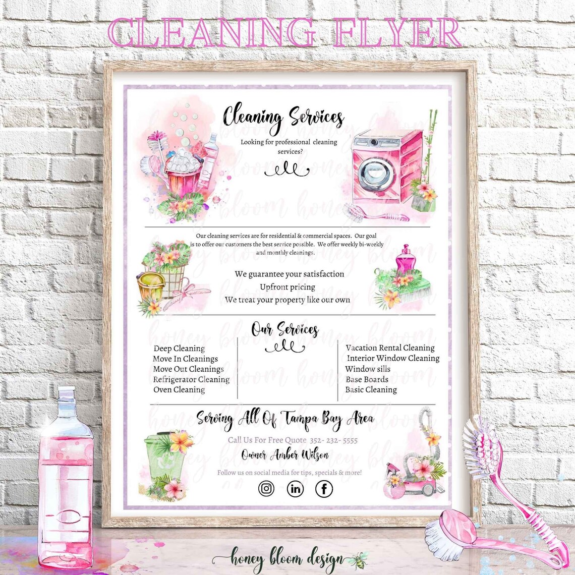 Vacuum Cleaning Flyer , Cleaning Supplies Info Flyer , Colorful ...