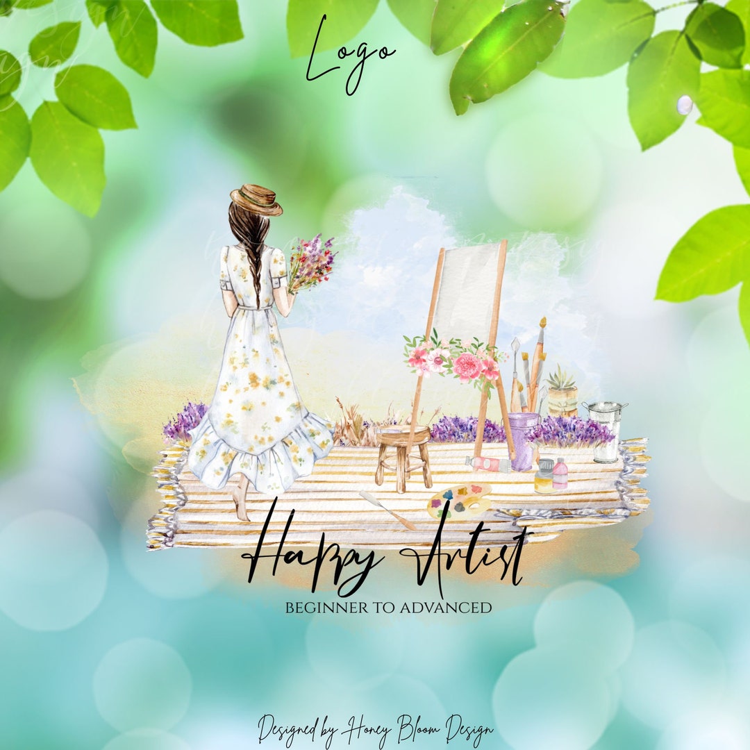 Sip and Paint Party Logo, Painting Classes Logo, Outdoor Plein Air ...