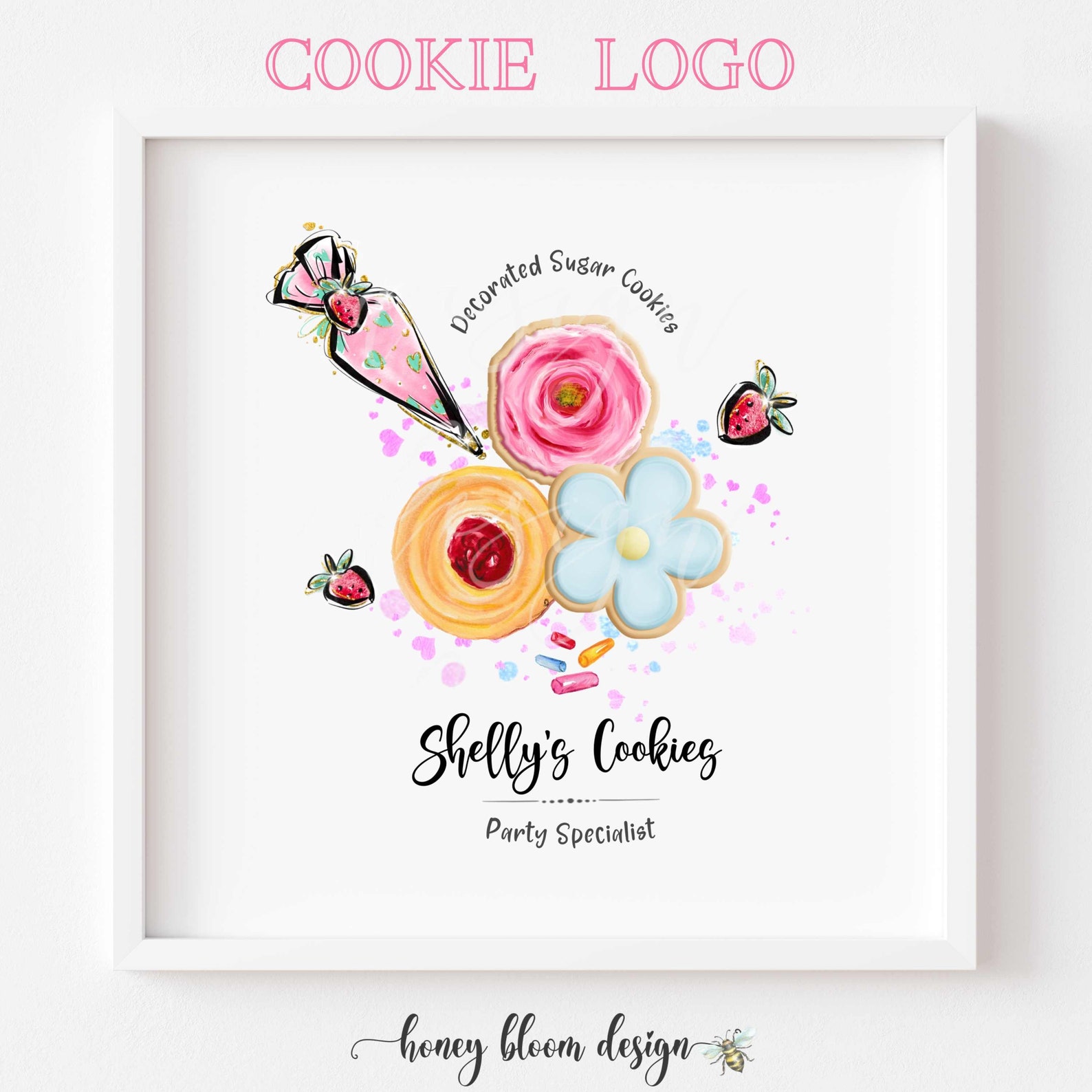 Cookie Bakery Logo Frosted Cookies Logo Catering Cookie - Etsy