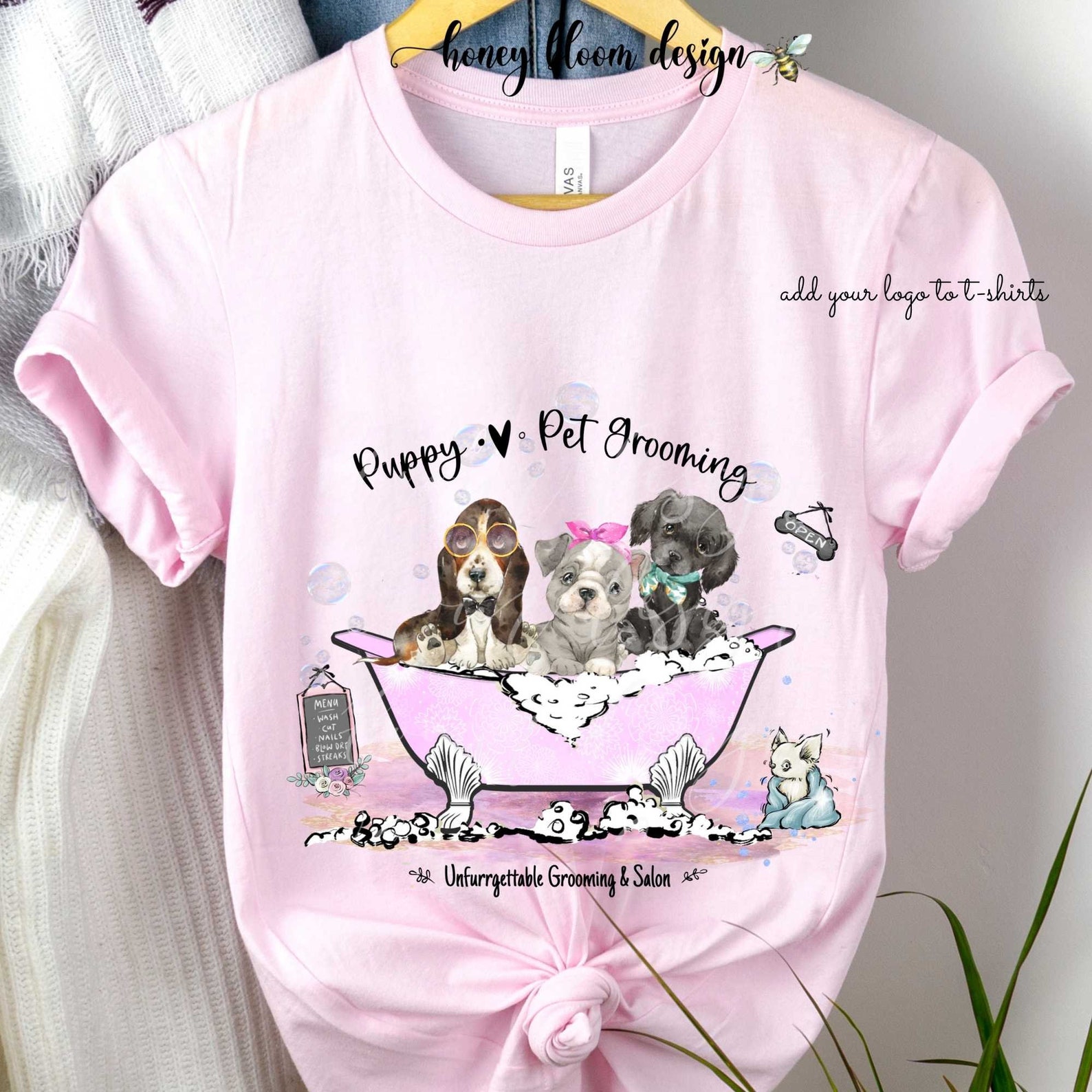 Posh Pets in Tub Grooming Logo, Adorable Puppy Logo, Pure Bred Dog ...