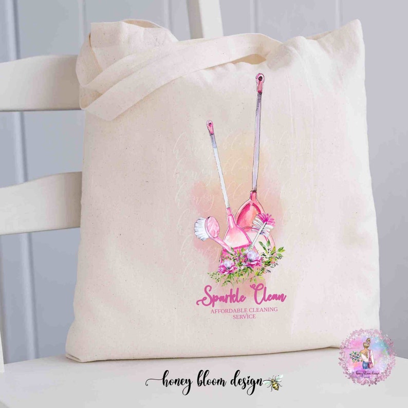 Pink Cleaning Logo Cleaning Supplies Logo Colorful Cleaning | Etsy