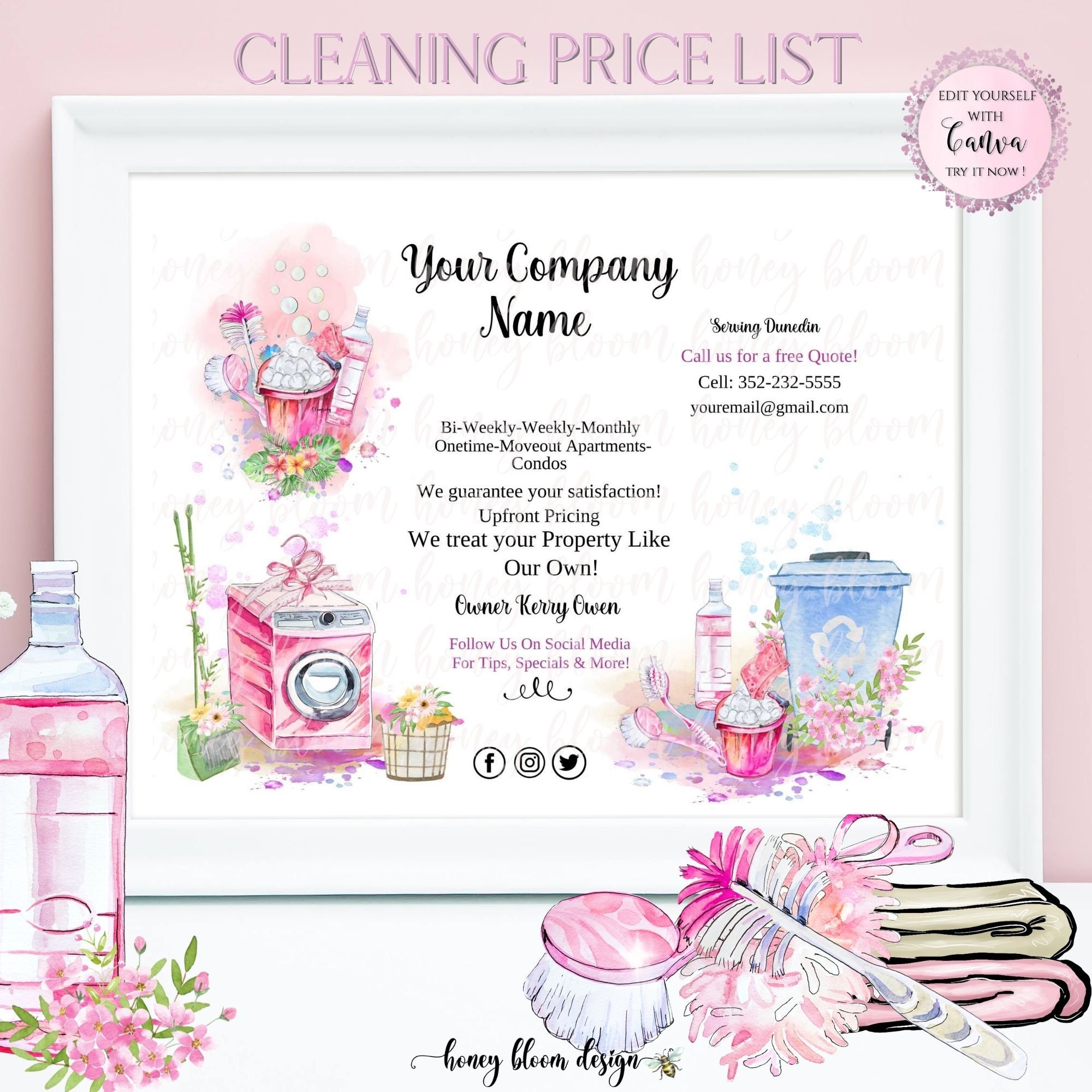 Pink Cleaning Logo Cleaning Supplies Logo Colorful Cleaning - Etsy UK
