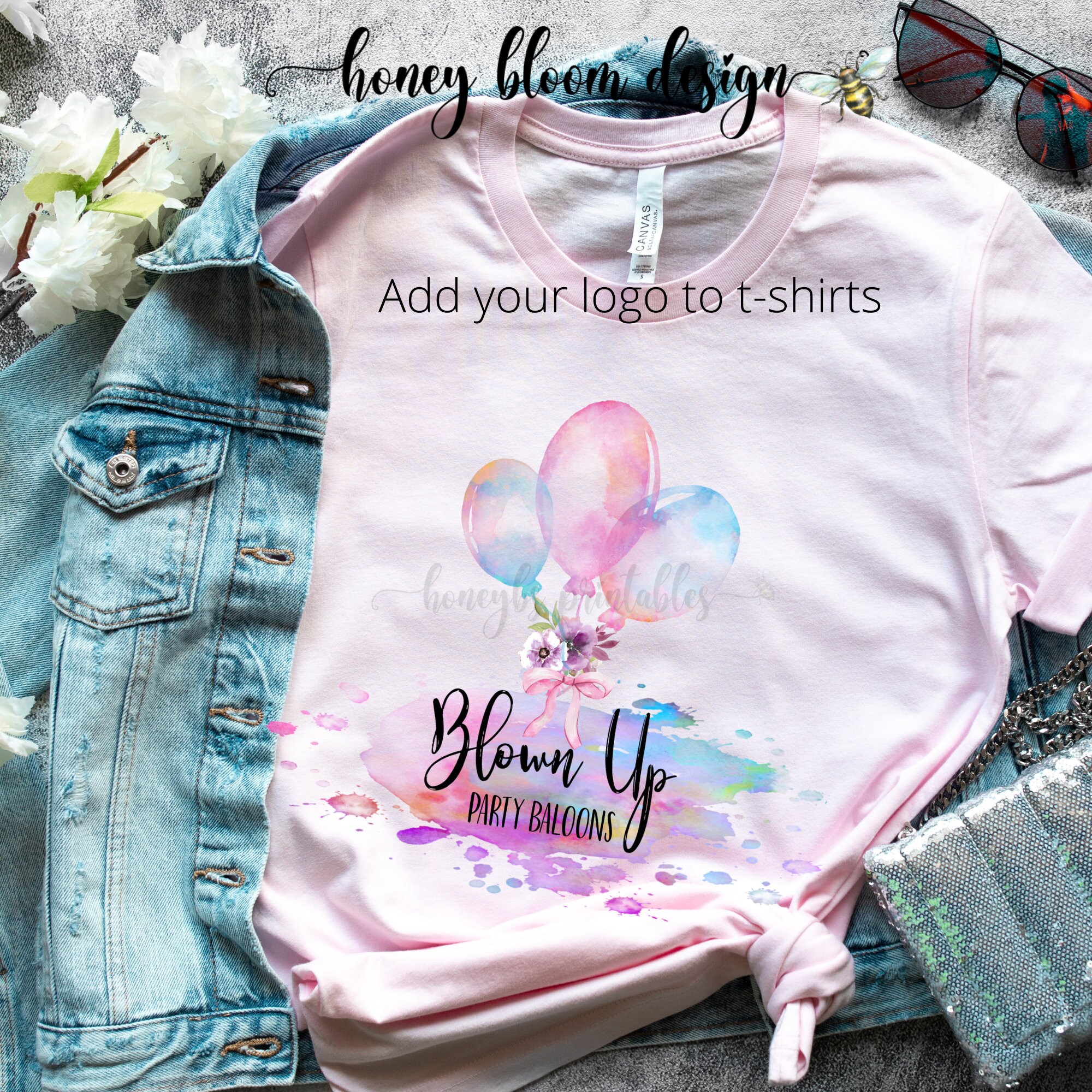 Balloon Logo, Pink Blue Balloons Logo, Perfect for Party Boutique Logo ...