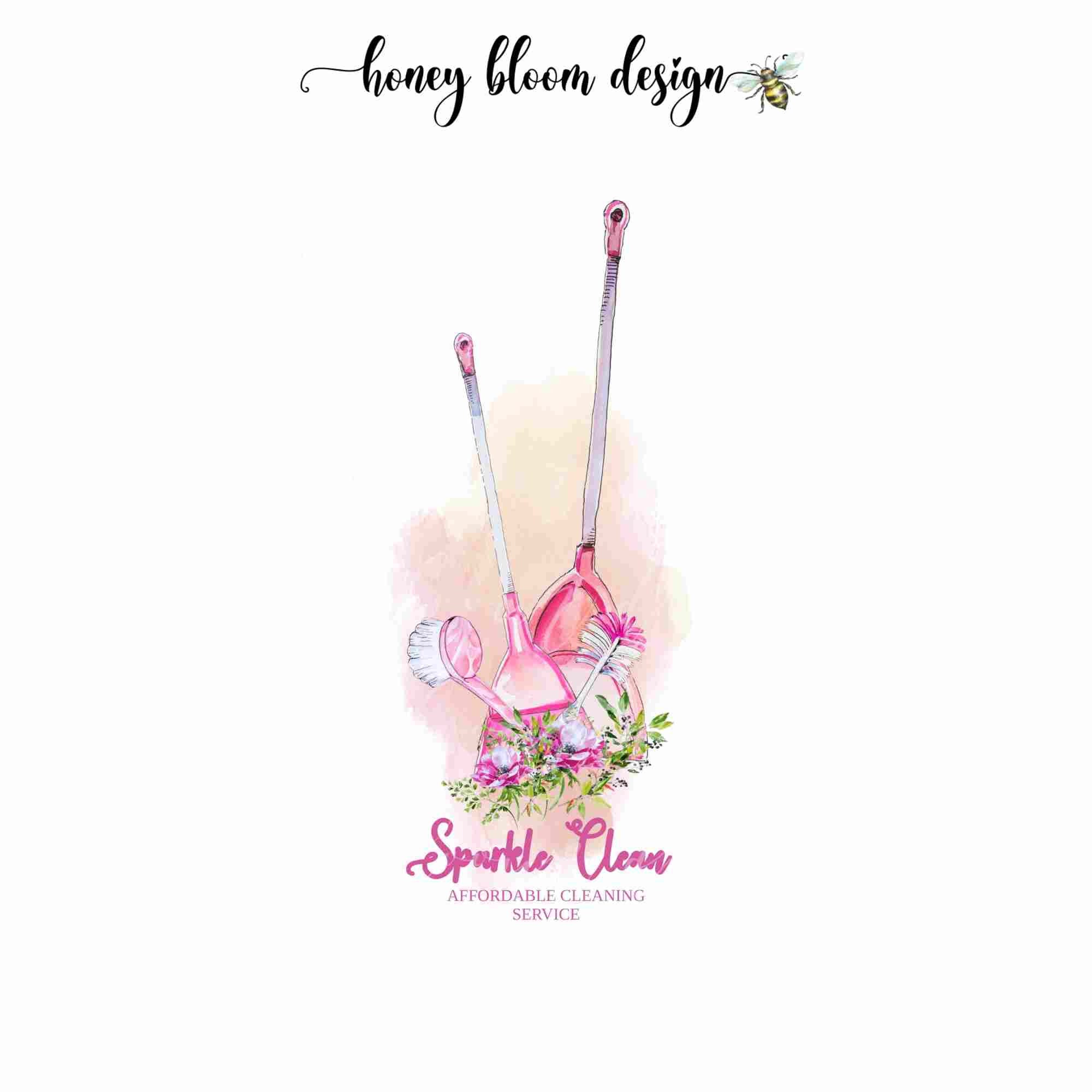 Pink Cleaning Logo Cleaning Supplies Logo Colorful Cleaning - Etsy