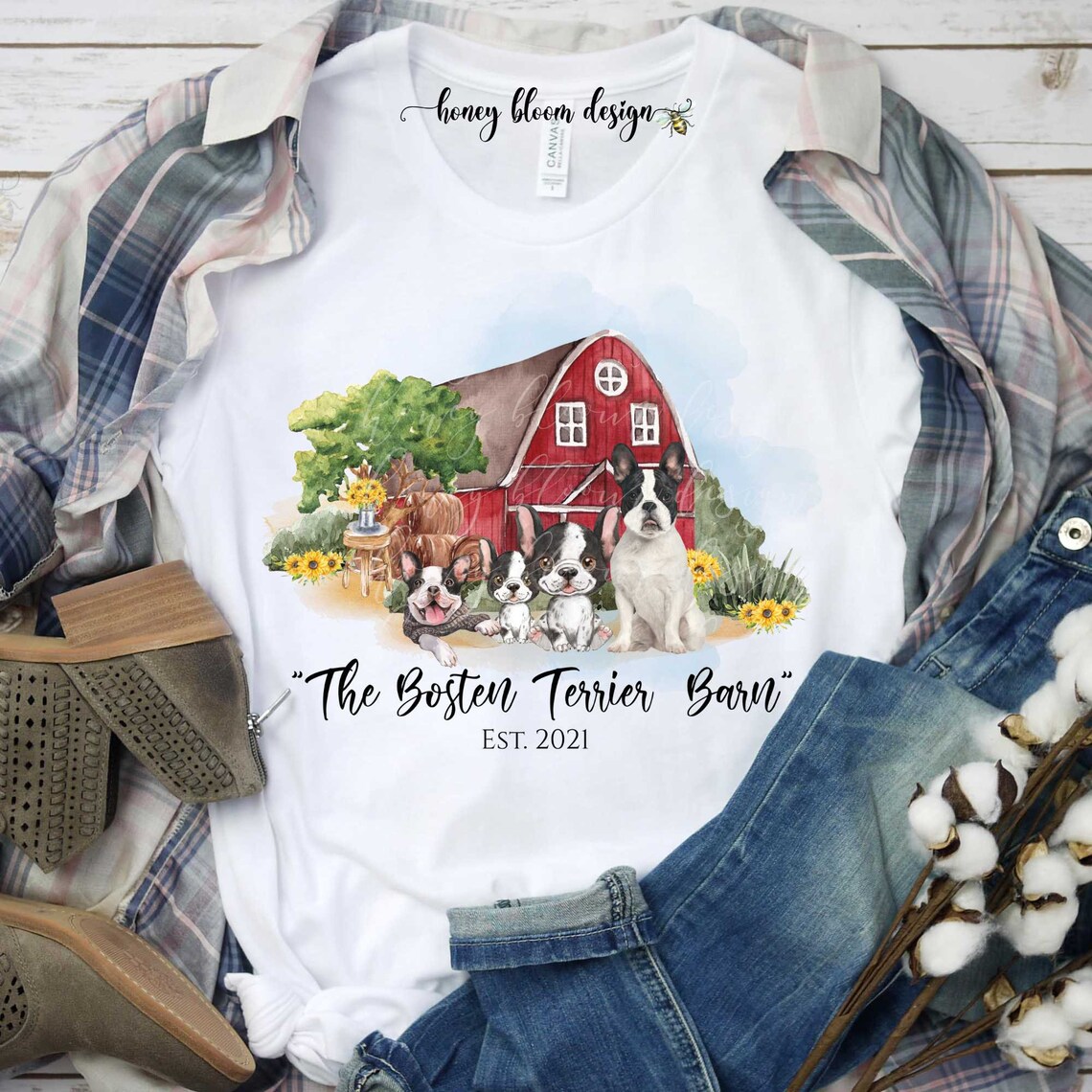 Red Barn Boston Terrier Dog Breeder Logo, Adorable Terriers Logo, Pure ...