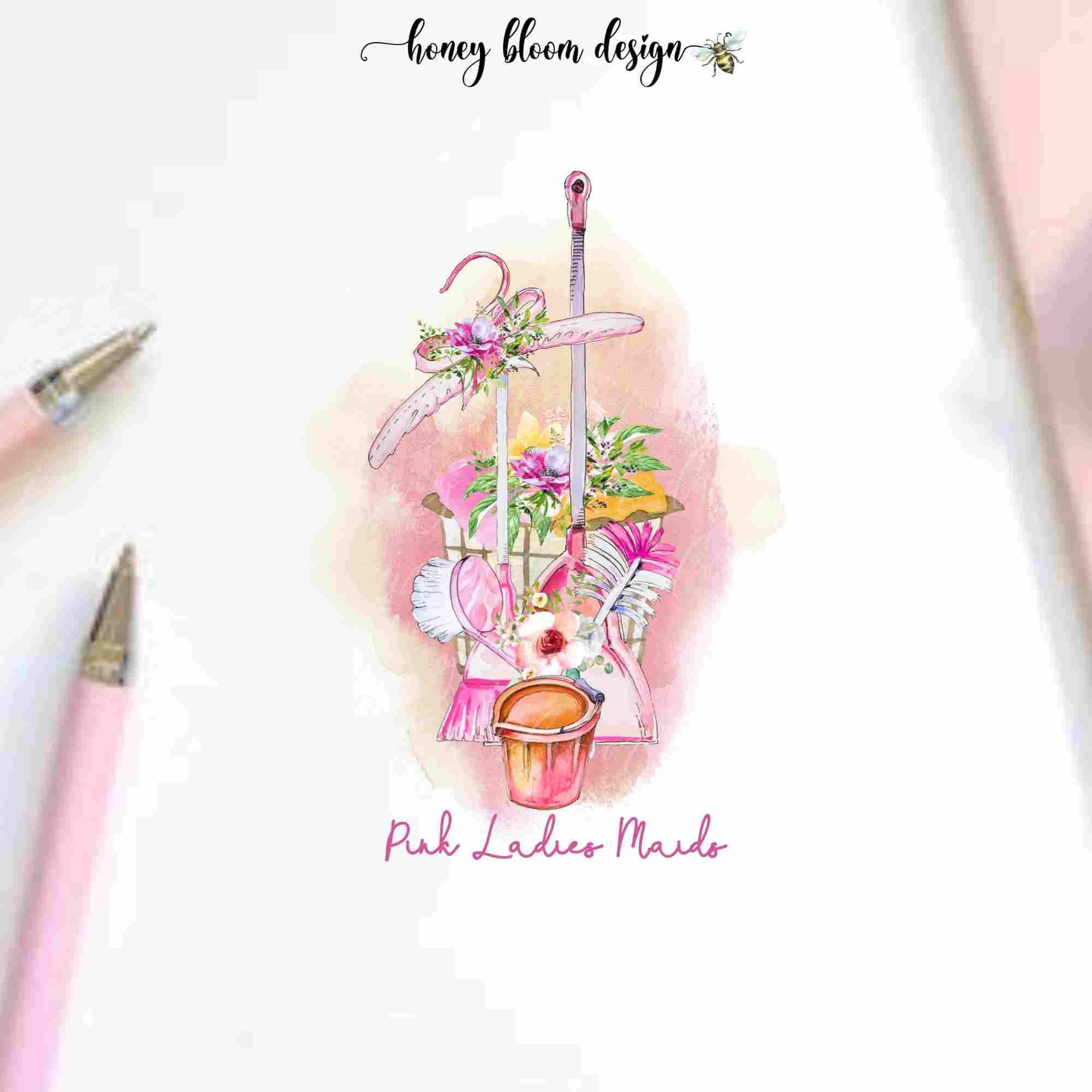 Pink Cleaning Logo Cleaning Supplies Logo Colorful Cleaning - Etsy