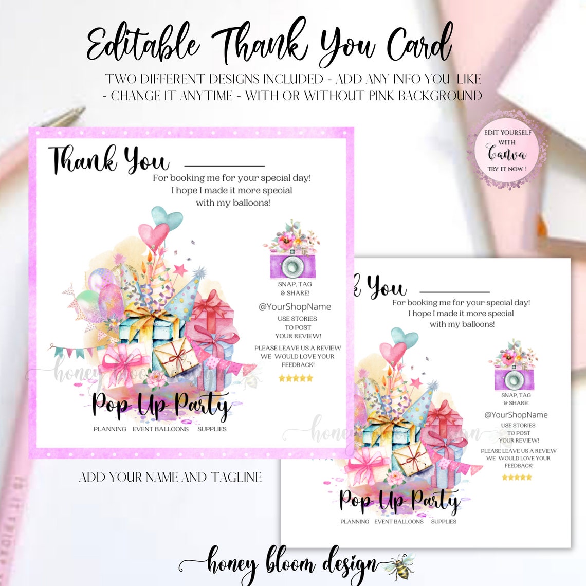 Party Event Planner Supplies Business Card Colorful Boxes | Etsy