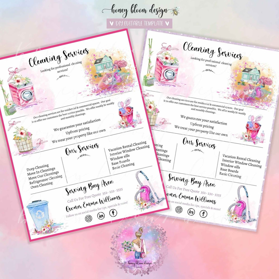 Vacuum Cleaning Flyer , Cleaning Supplies Info Flyer , Colorful ...