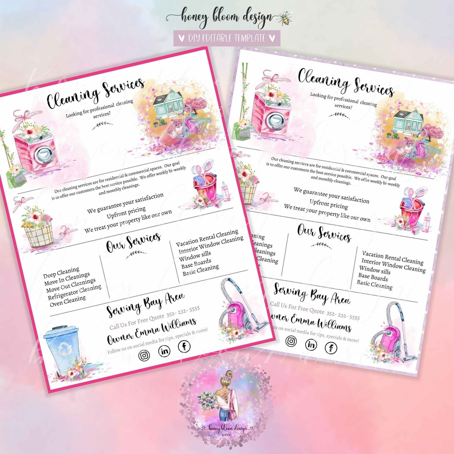 Vacuum Cleaning Flyer , Cleaning Supplies Info Flyer , Colorful ...