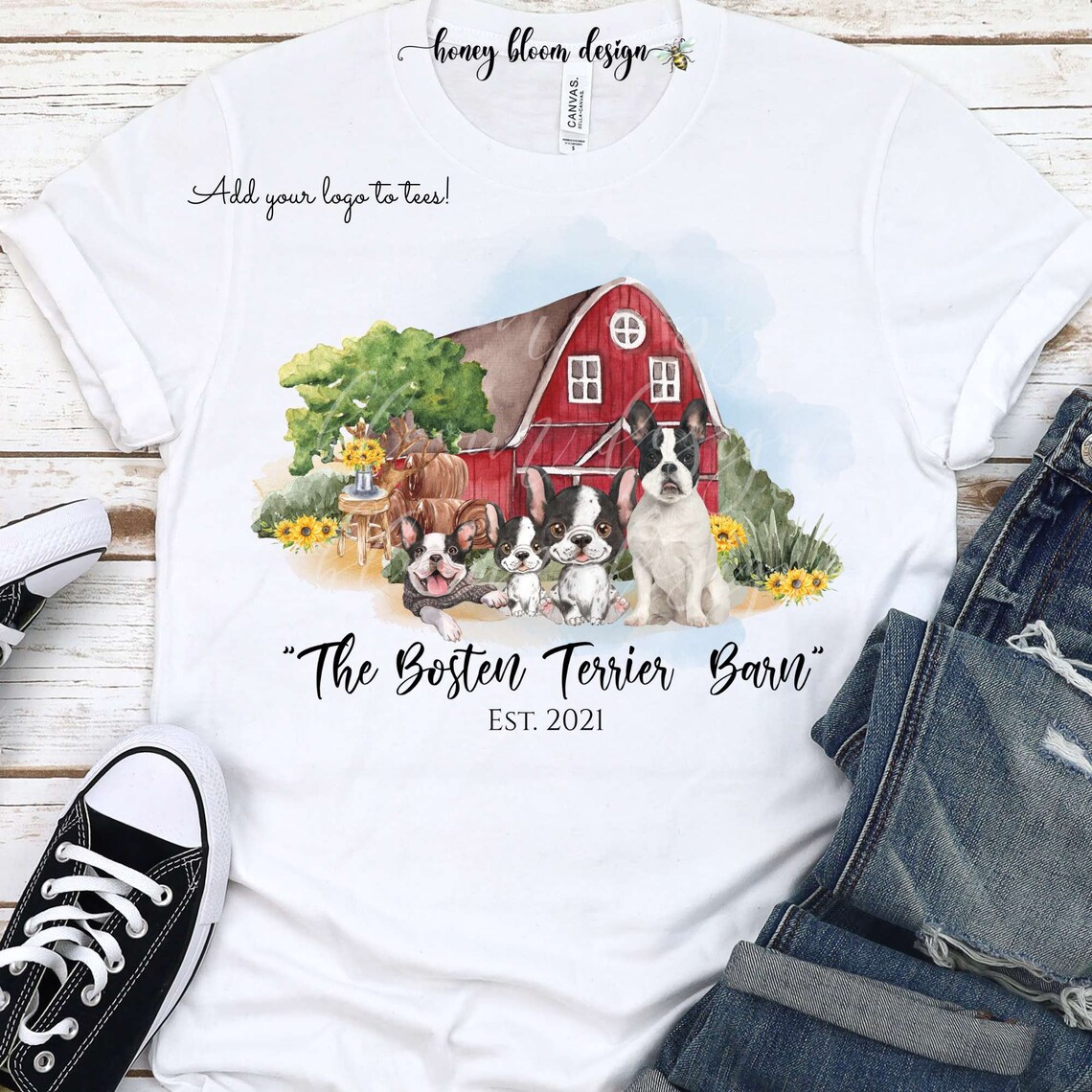 Red Barn Boston Terrier Dog Breeder Logo, Adorable Terriers Logo, Pure ...