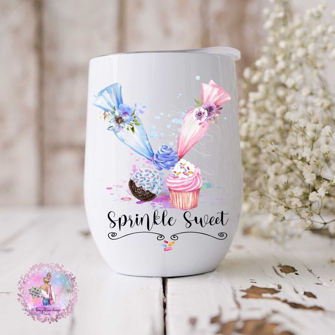 Sprinkles Cupcake Cookie Bakery Logo Icing Bags Floral Logo - Etsy