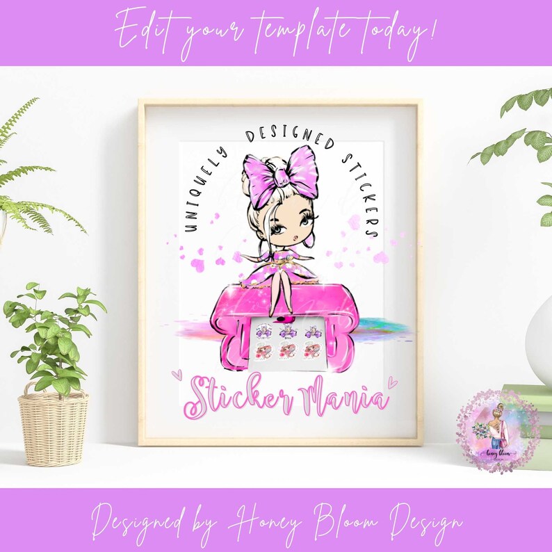 Sticker Maker Logo Blonde Hair Cutie on Printer Logo - Etsy