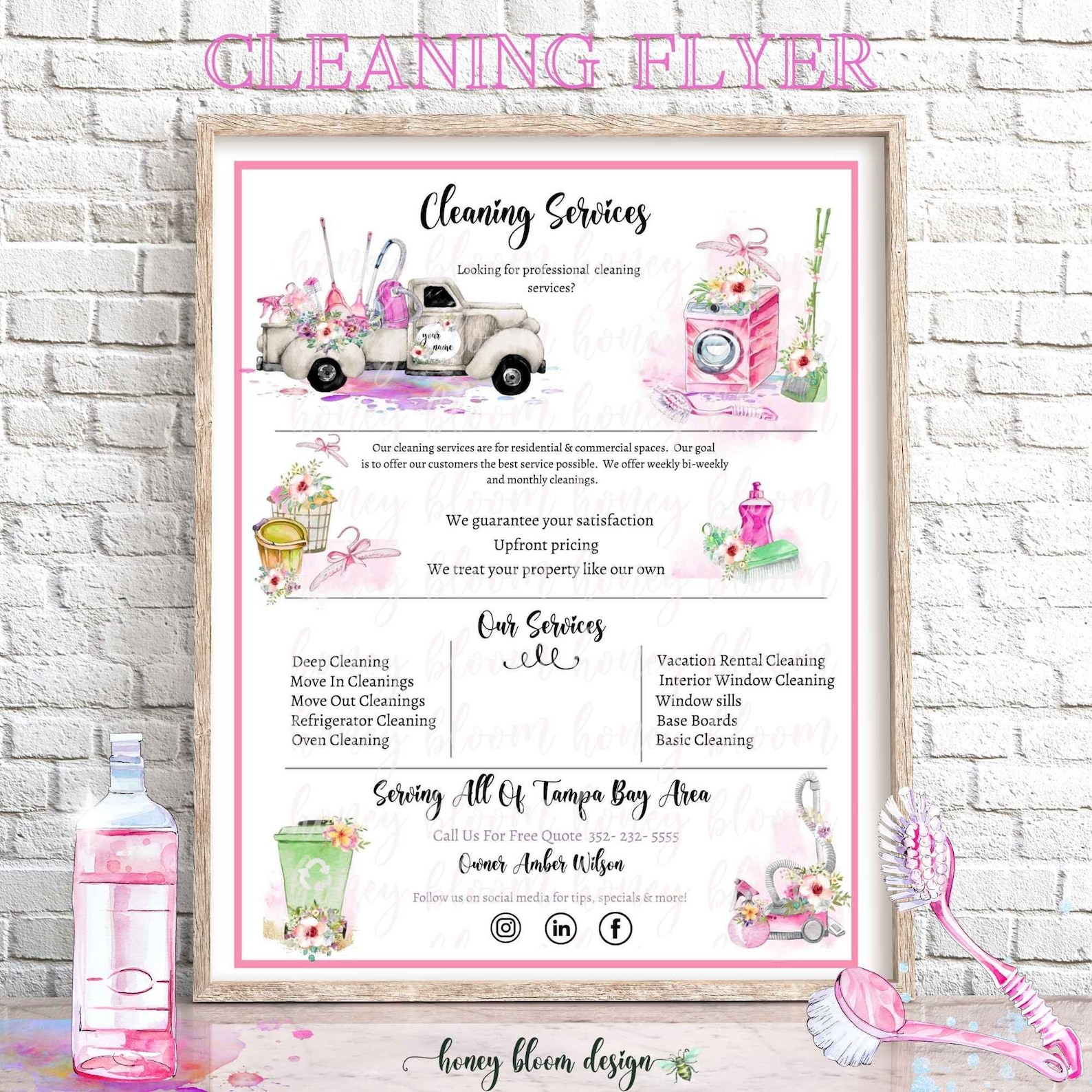 Truck Filled Cleaning Supplies Flyer Vacuum Cleaning Flyer - Etsy