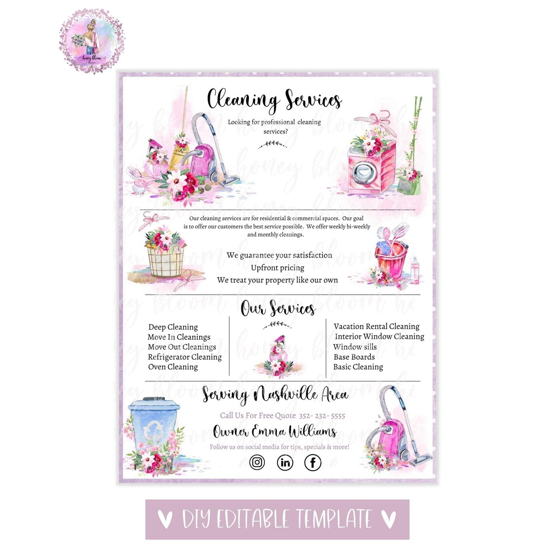 Vacuum Cleaning Flyer , Cleaning Supplies Info Flyer , Colorful ...