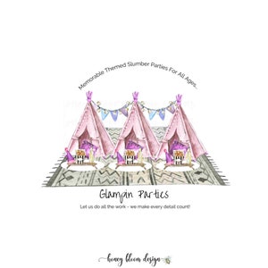 Themed Slumber Parties Logo, Glampin Teepee Kids & Adults Parties ...