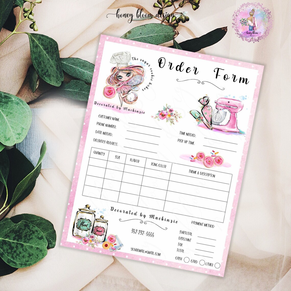 Cookie Bakery Order Form | Frosted Cookies Order Form | Catering Cookie ...