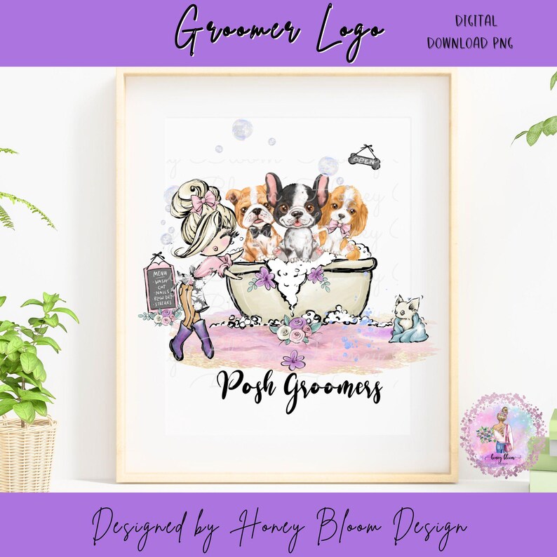 DIY Dog Blonde Groomer Logo, Adorable Puppy Logo, Edit Now Pet Logo ...