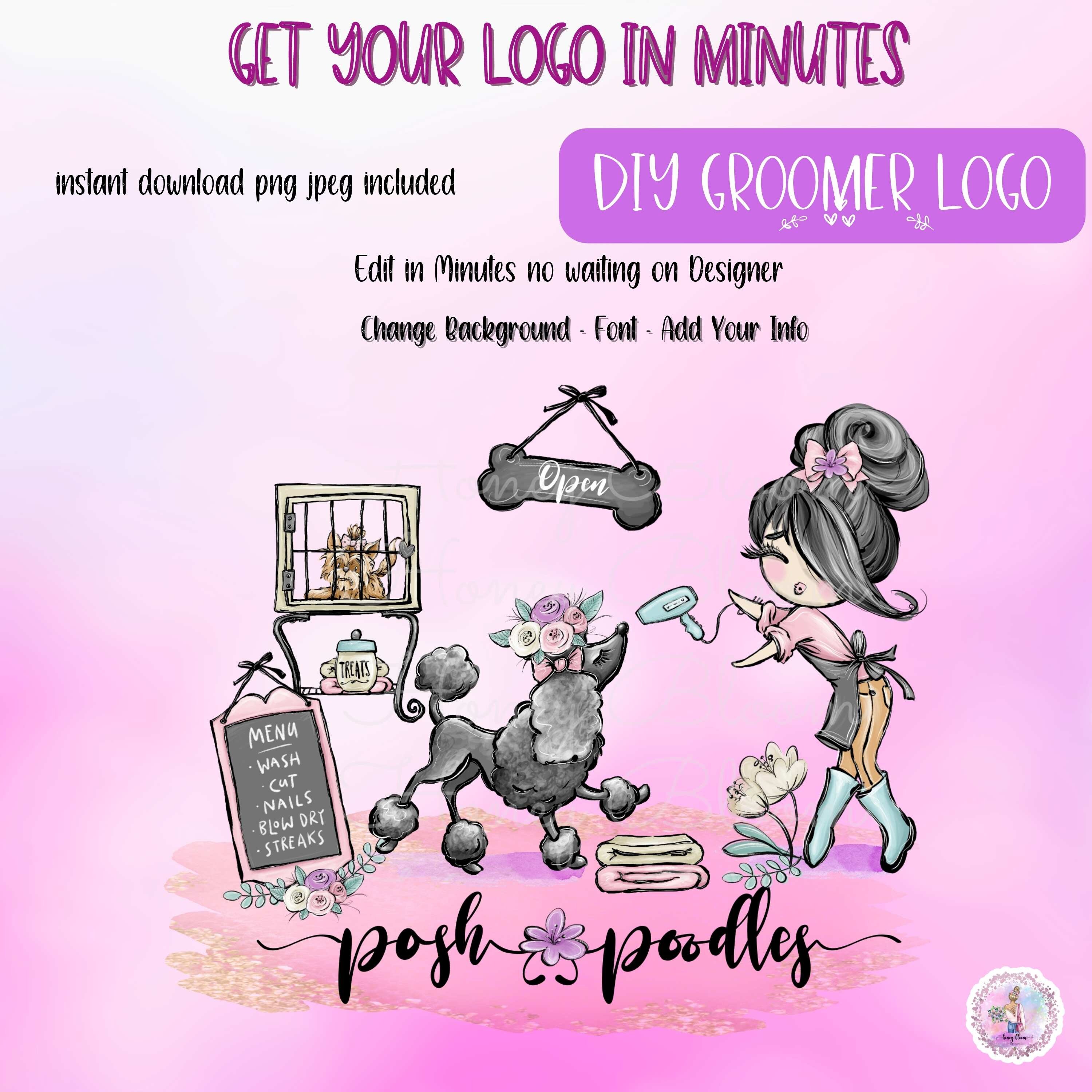 Dog Grooming Logo, Groomer Business Logo, Mobile Groomer Logo , Dog ...