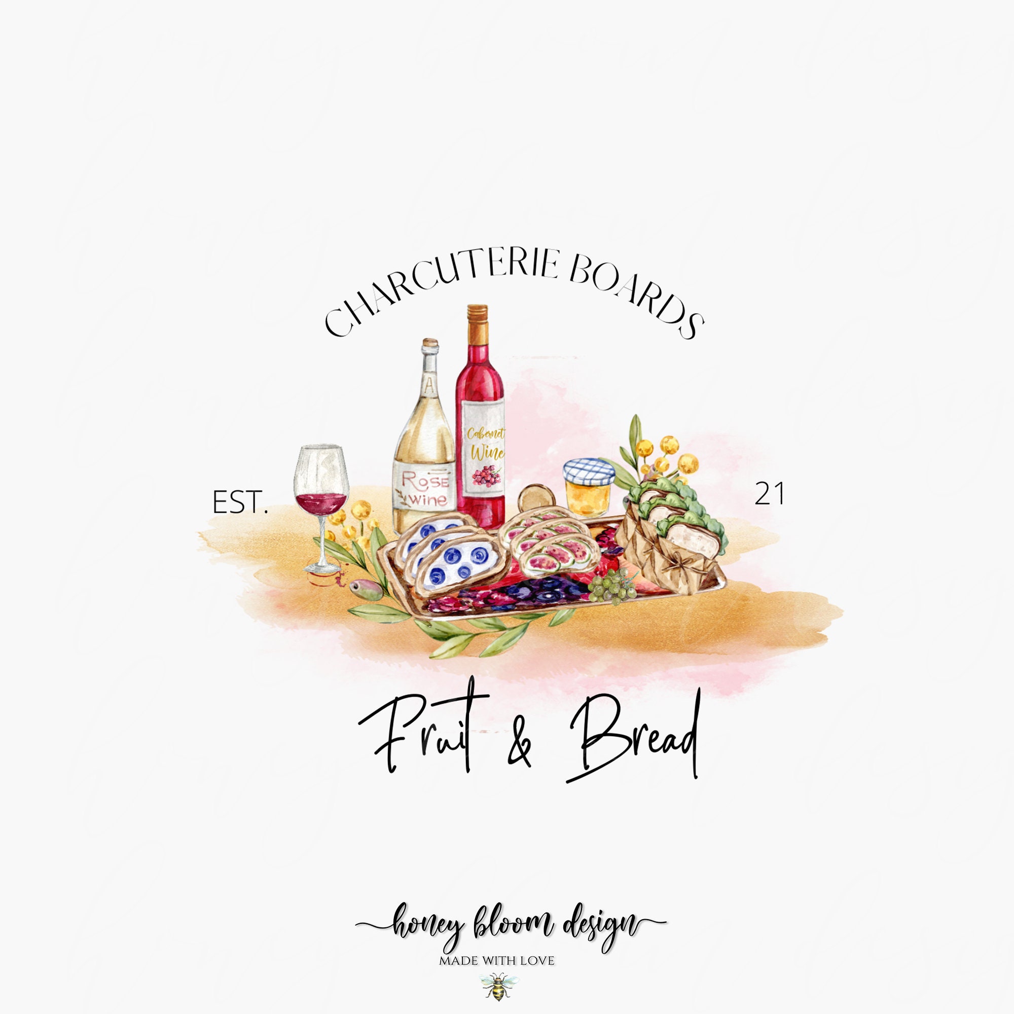 Charcuterie Board Tray Business Card Template Wine Gourmet - Etsy