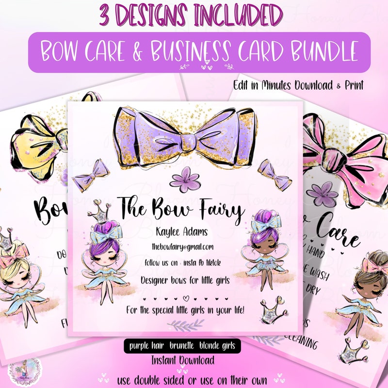 Bow Business Card - Etsy