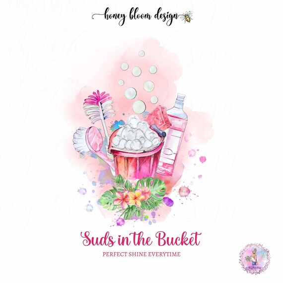 Pink Cleaning Logo Cleaning Supplies Logo Colorful Cleaning | Etsy