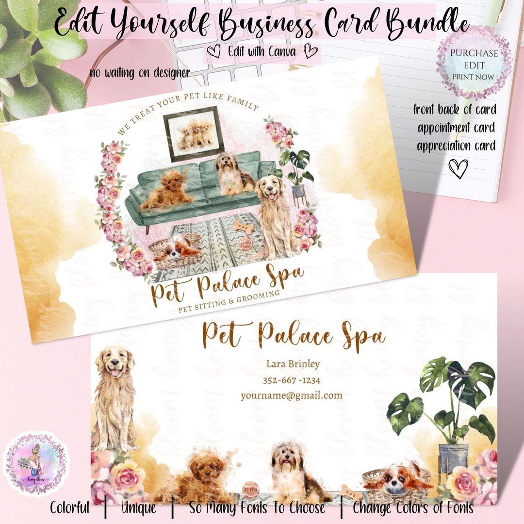 Groomer Business Card | Groomer Branding Pack | Pet Appointment Card ...