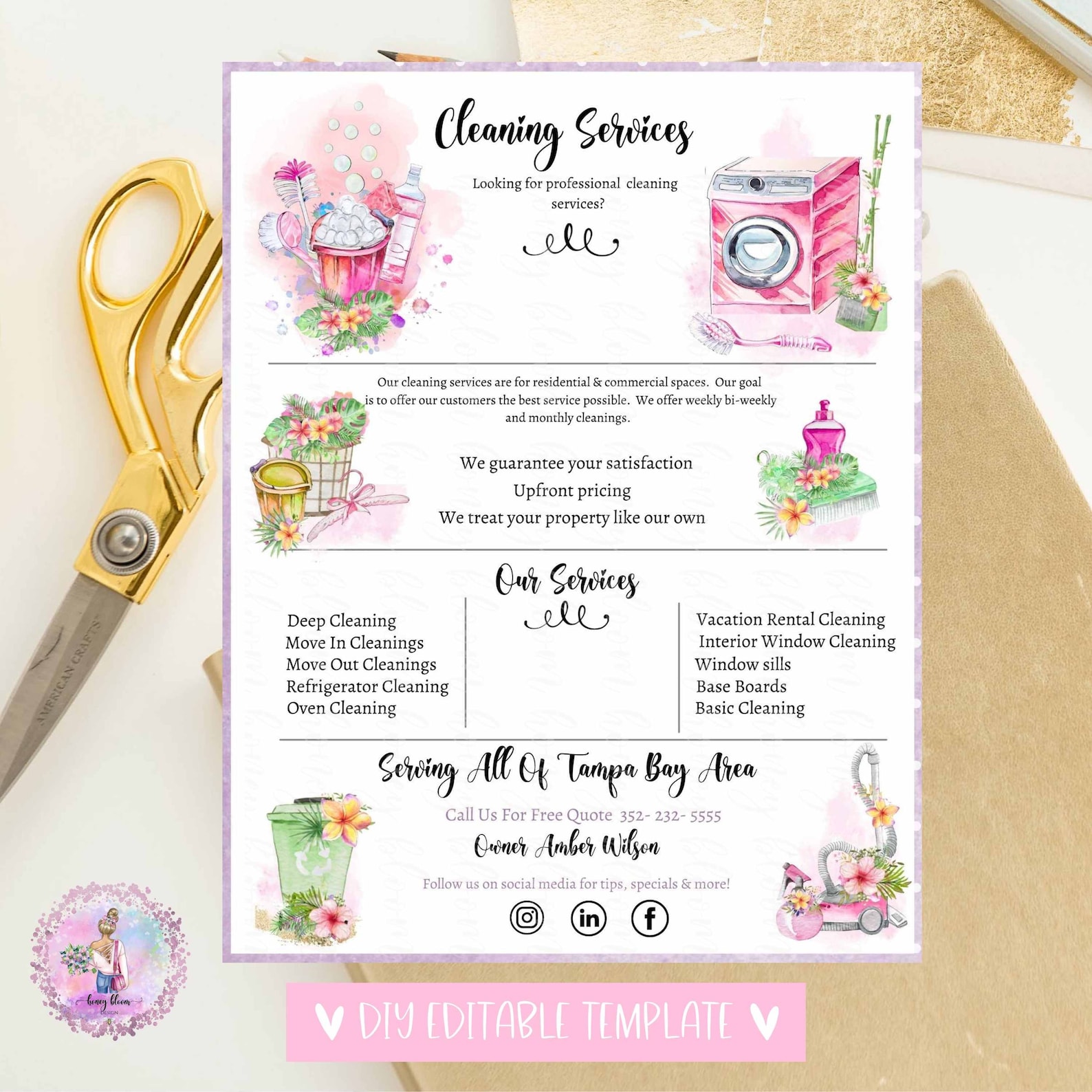 Vacuum Cleaning Flyer , Cleaning Supplies Info Flyer , Colorful ...