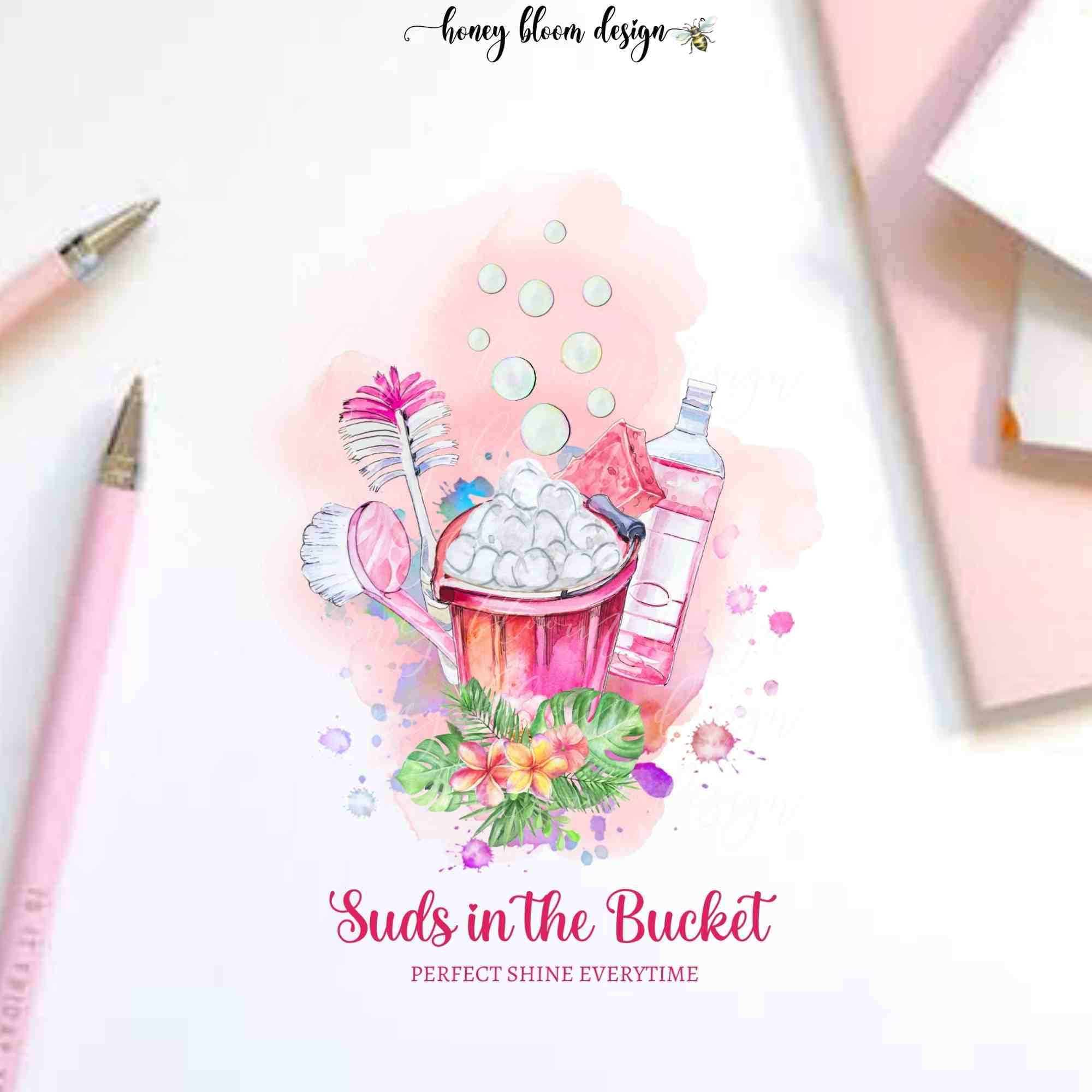 Pink Cleaning Logo Cleaning Supplies Logo Colorful Cleaning - Etsy