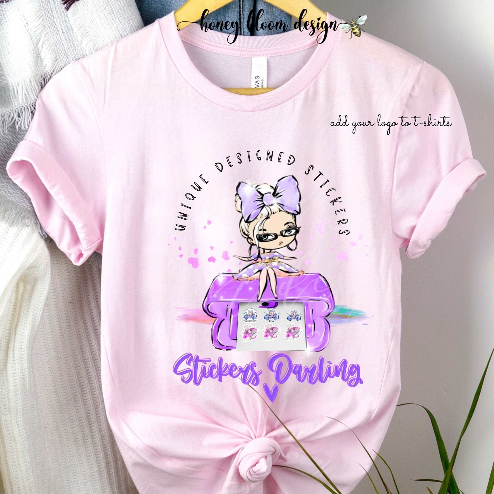 Sticker Maker Logo| Blonde Hair Cutie on Printer Logo | Stickers Decals ...