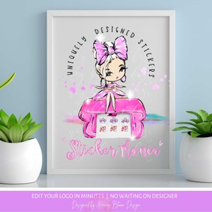 Sticker Maker Logo| Blonde Hair Cutie on Printer Logo | Stickers Decals ...