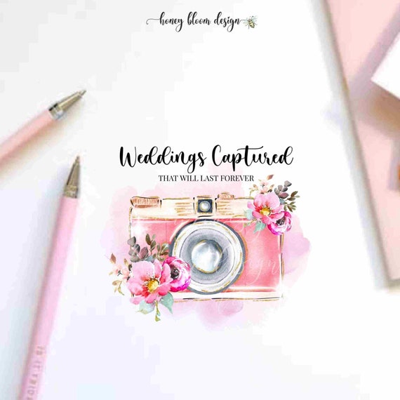 Pink Photographer Logo Pink Camera Florals on Camera - Etsy