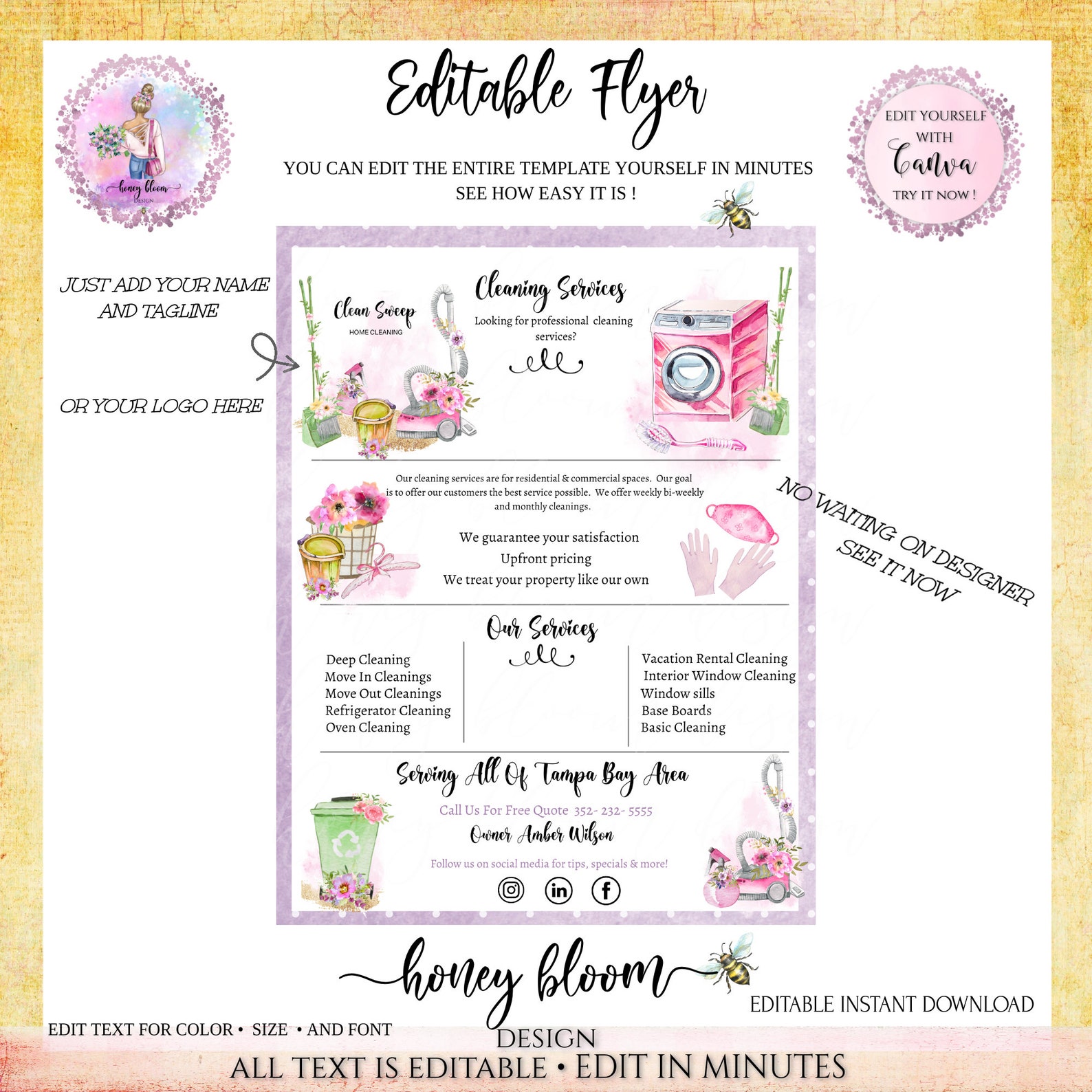 Vacuum Cleaning Flyer Cleaning Supplies Info Flyer - Etsy