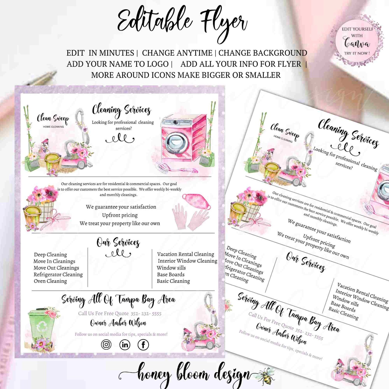 Vacuum Cleaning Flyer Cleaning Supplies Info Flyer - Etsy