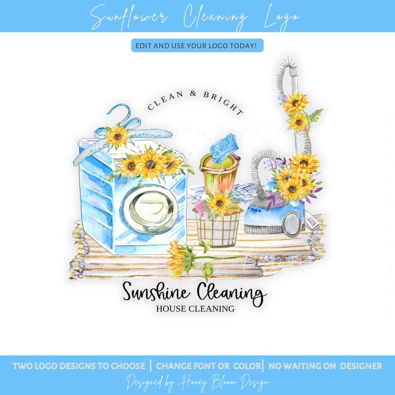 Sunflower Cleaning Info Flyer | Yellow Bucket With Cleaning Tools ...