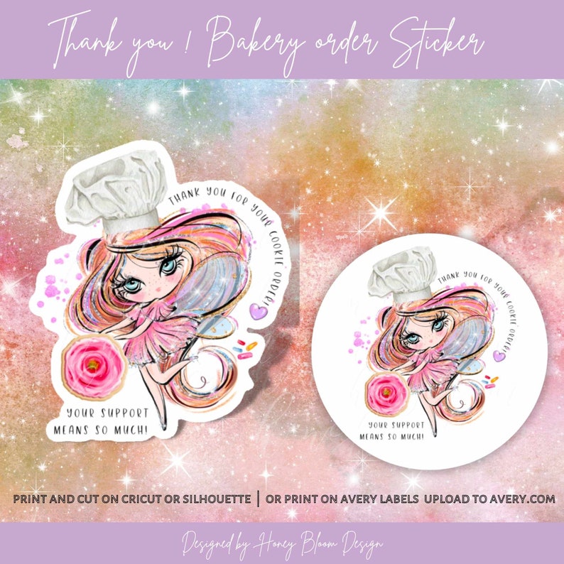 Bakery Thank You for Your Cookie Order Sticker Instant - Etsy