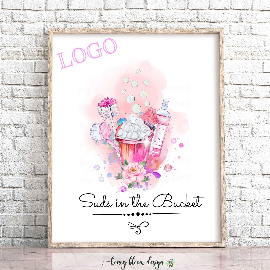 Pink Cleaning Logo, Cleaning Supplies Logo, Colorful Cleaning Service ...